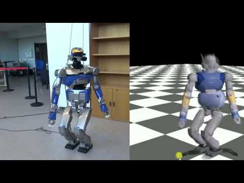 Experiments with MuJoCo on HRP-2 - YouTube
