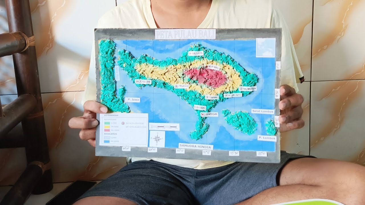 Membuat Peta Timbul Pulau Bali dari Bubur Koran Bekas - YouTube