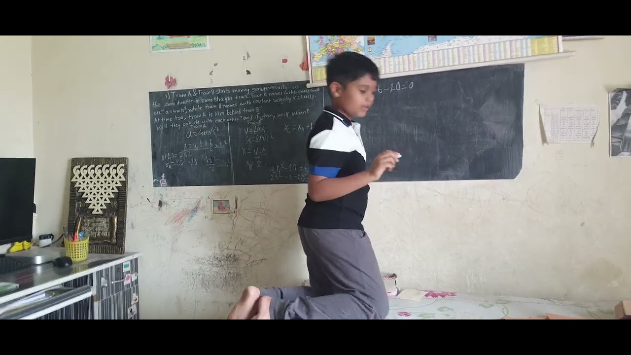 physics problem on collision of two trains in rectilinear motion - YouTube