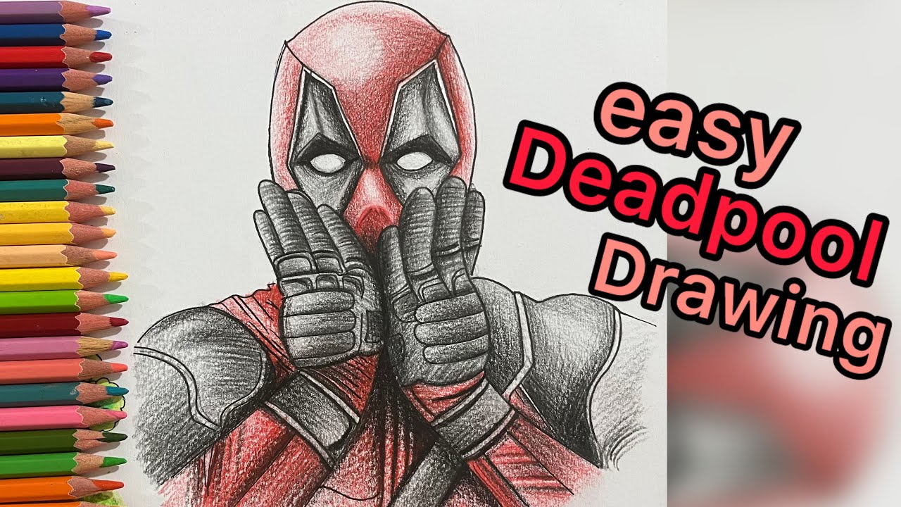 How to Draw Deadpool with Colored Pencils | Easy Step-by-Step Tutorial ...
