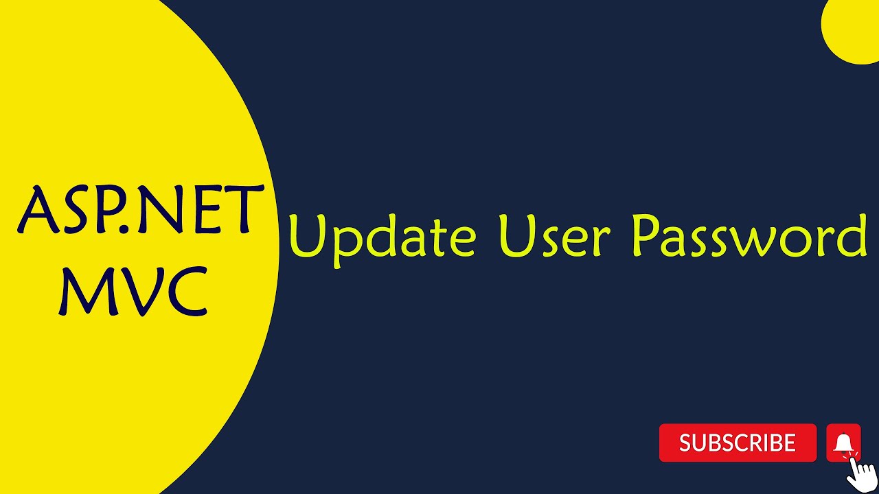 60aspnet Mvc Update User Password In Aspnet Identity In Telugu Youtube
