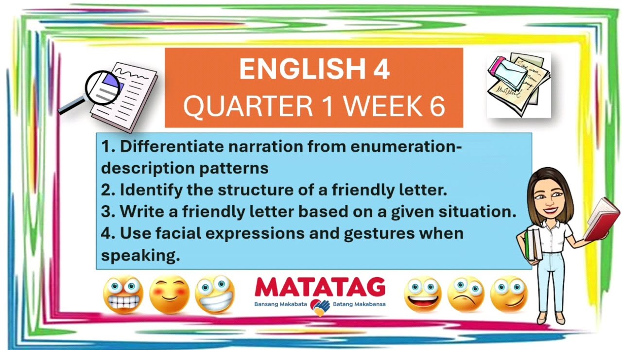 ENGLISH 4 QUARTER 1 WEEK 6 MATATAG CURRICULUM WITH KMT # ...