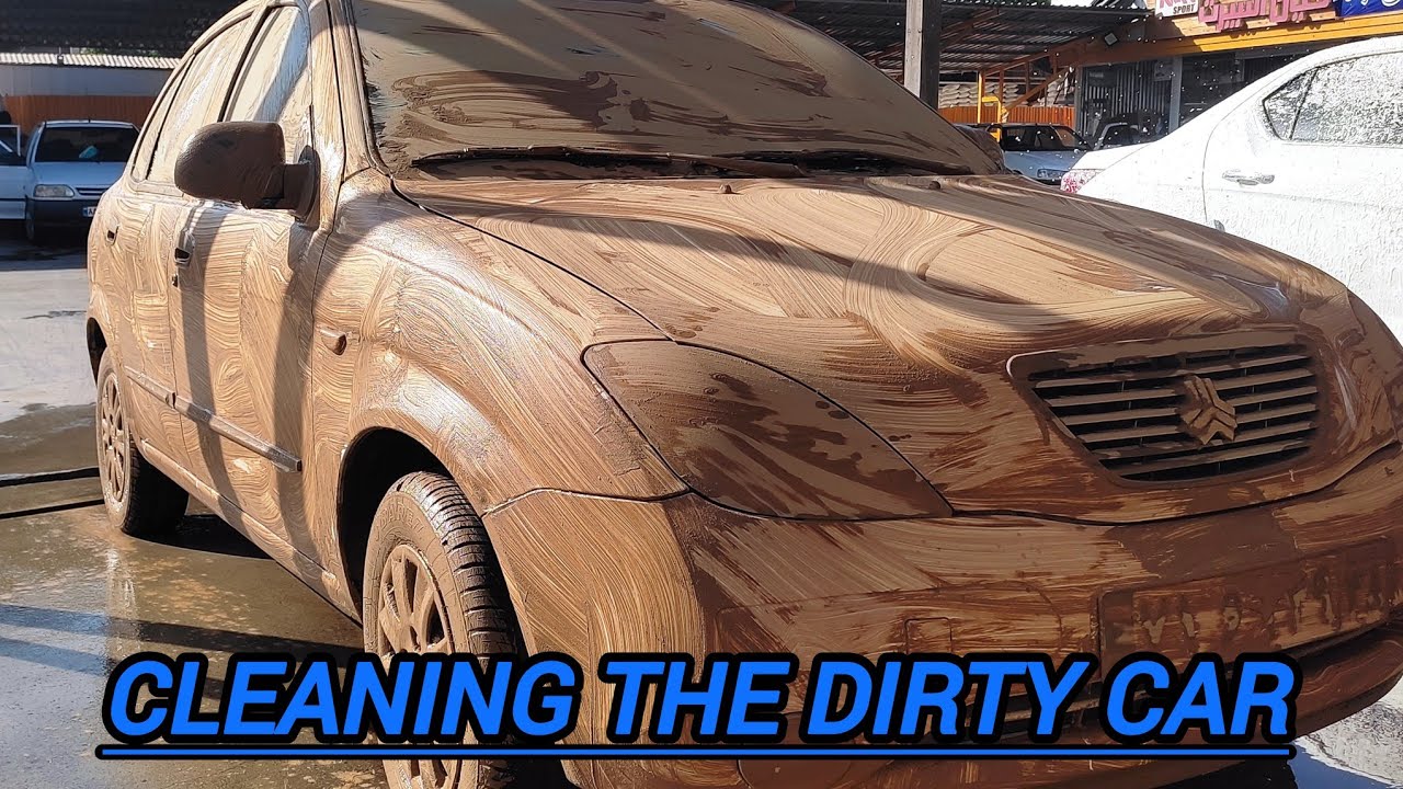 Car wash. A car that has not been washed for 10 years. How to clean a ...