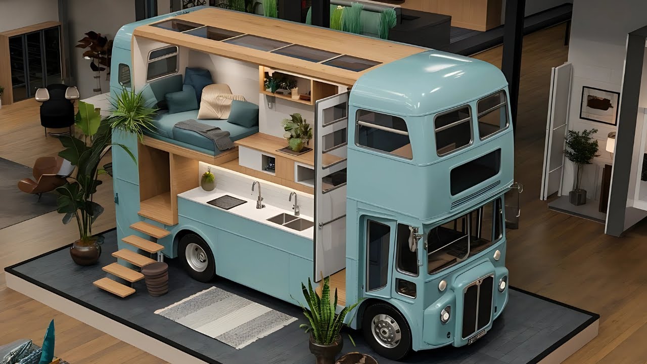 DIY Double Decker Bus Tiny House Conversion – Full Tour & Review - YouTube