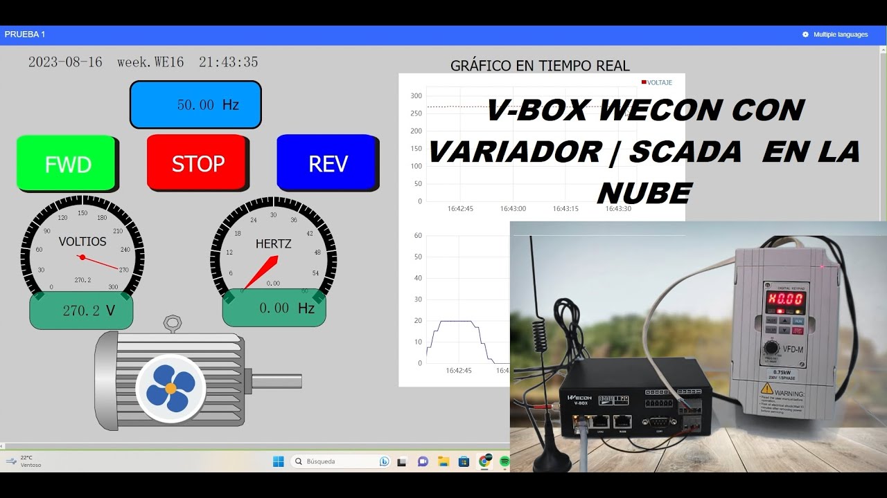 Wecon V-BOX con Variador de Frecuencia - YouTube