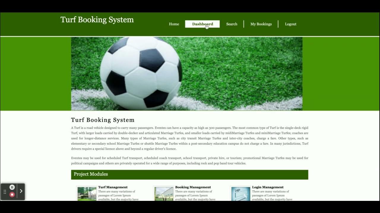 Online Turf Booking System Project on Python, Django and MySQL - YouTube