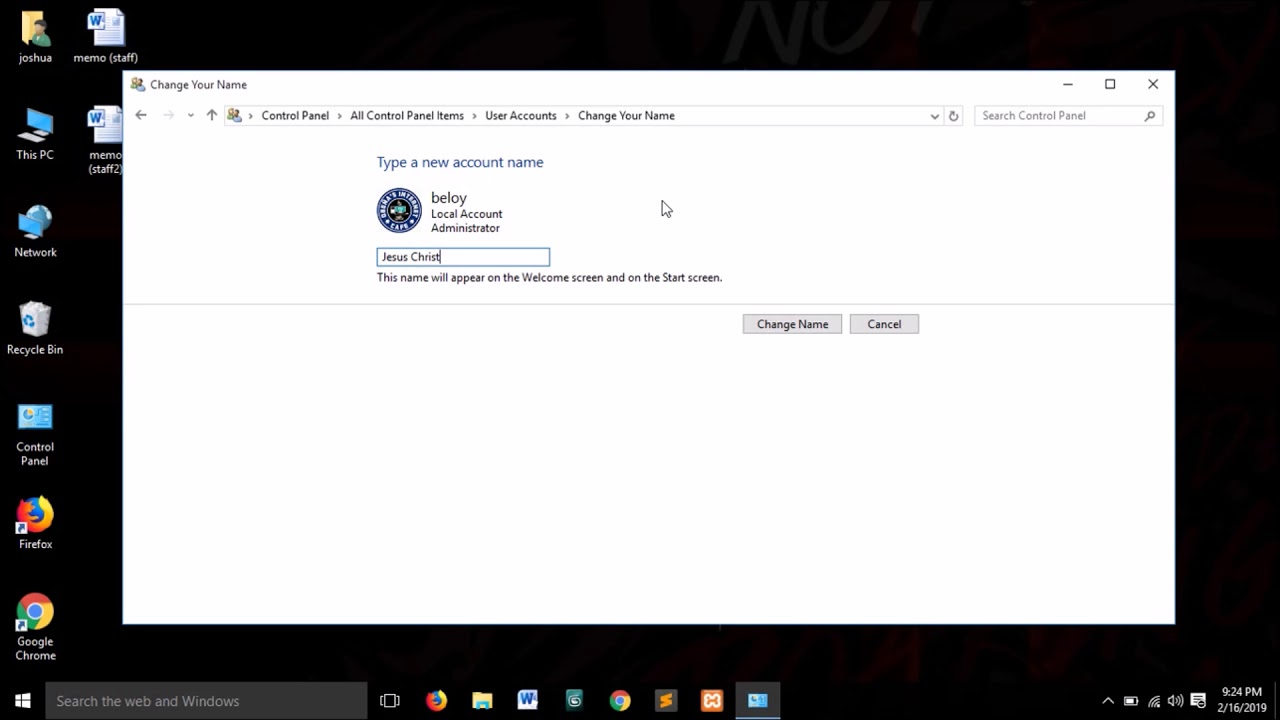 How to Change Account Name in Windows Administrator / Local User Name ...