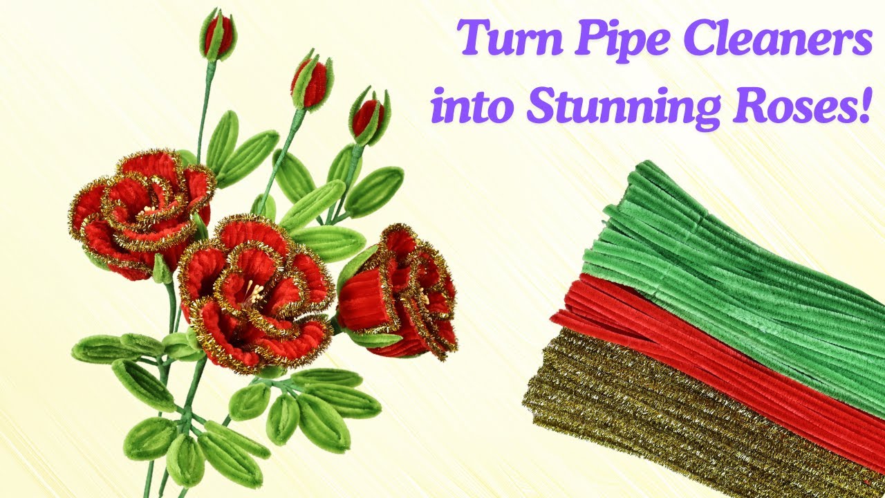 Pipe Cleaner Rose Tutorial | Easy DIY Flower Craft for Beginners - YouTube