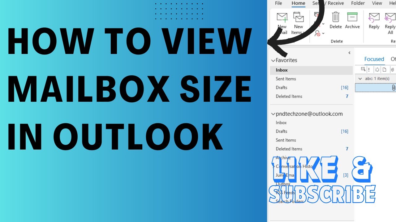 How To View Mailbox Size In Outlook - YouTube