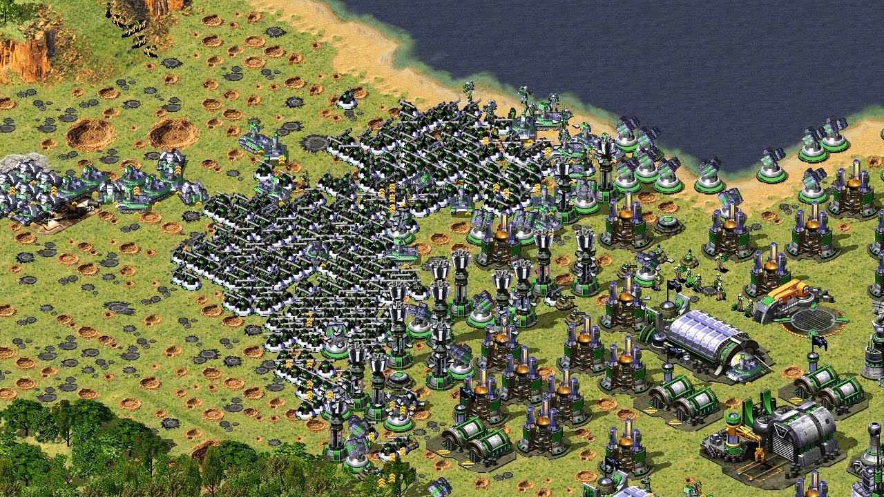 Red Alert 2 | Extra hard ai | 7 vs 1 | hannibal Map | germany vs 7 ...