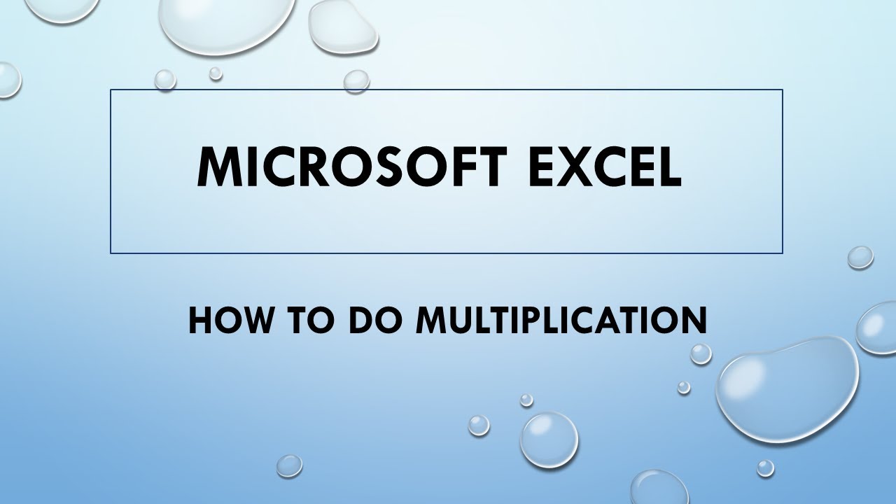 How to multiply in Excel || Multiplication in Excel - YouTube