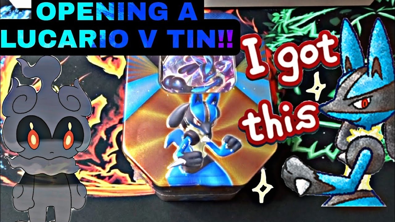 PPOKEMON TCG - LUCARIO V TIN OPENING ANY GOOD HITS HERE!!!!! - YouTube