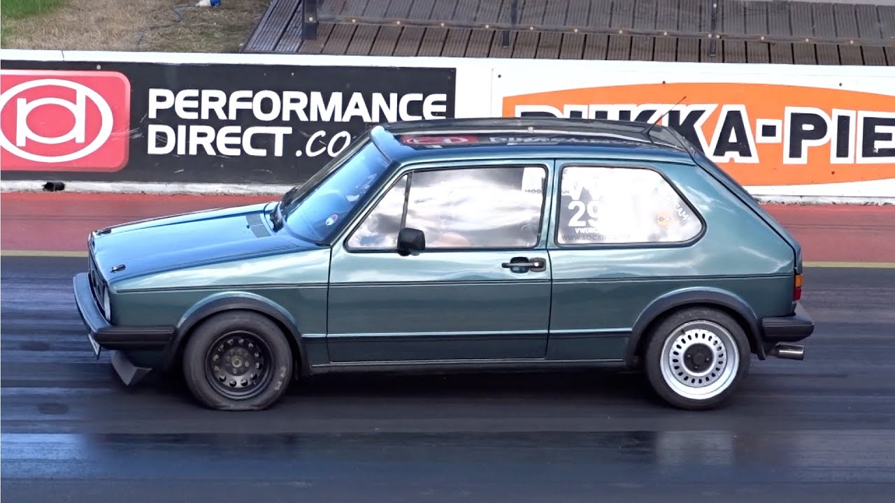 2014 VW Action - 2l 16v ABF powered MK1 Golf - 12.66 @ 108mph - YouTube