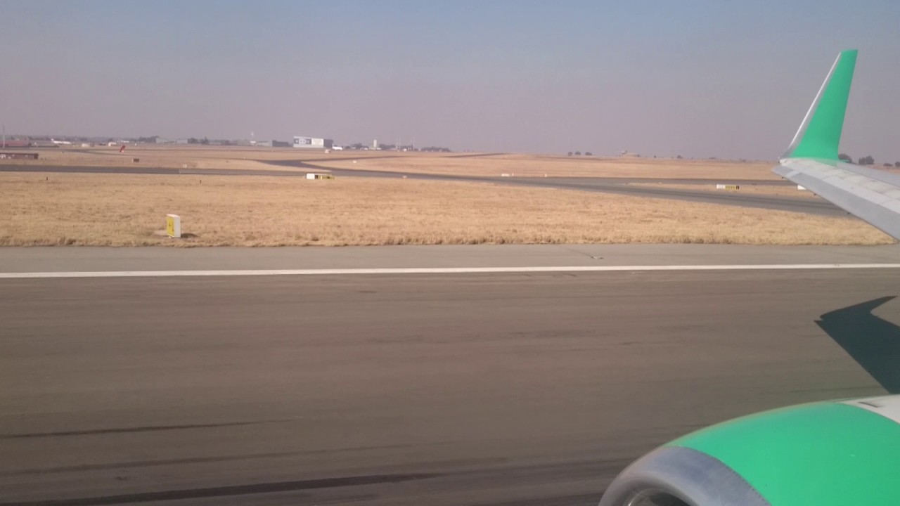 Takeoff from OR Tambo Airport Johannesburg kulula - YouTube