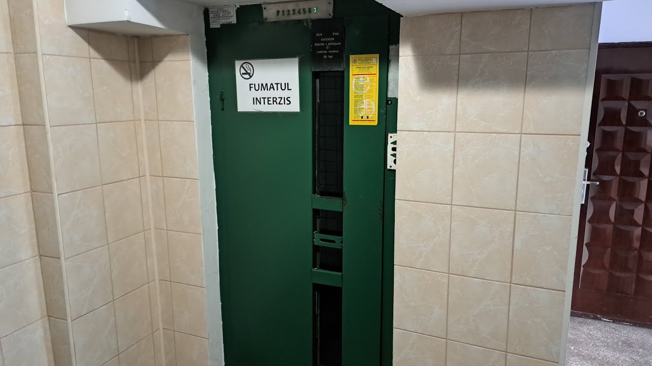 Old Original IFMA traction elevator @ Strada Jean Louis Calderon 4 ...