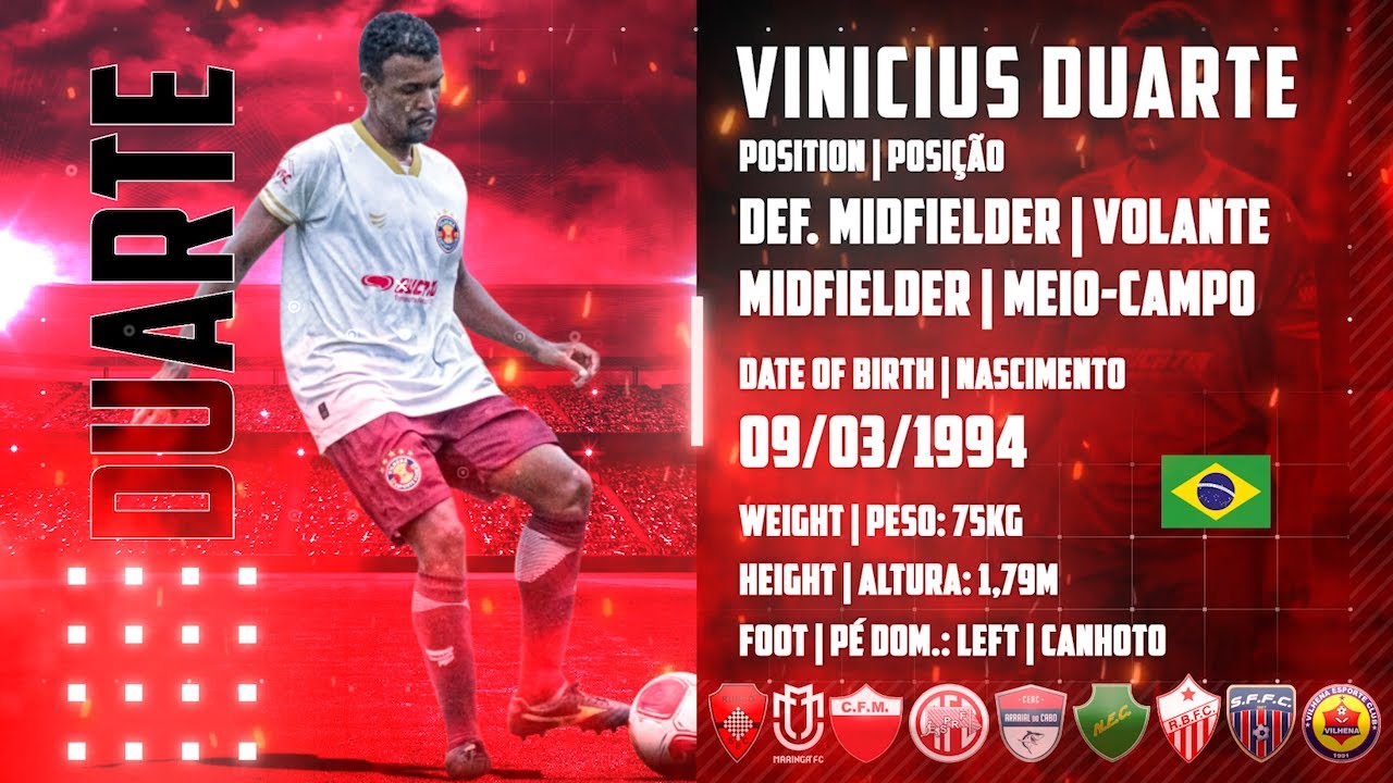 Vinicius DUARTE ⚽ Defensive & Central Midfielder - Volante | Meio-Campo ...