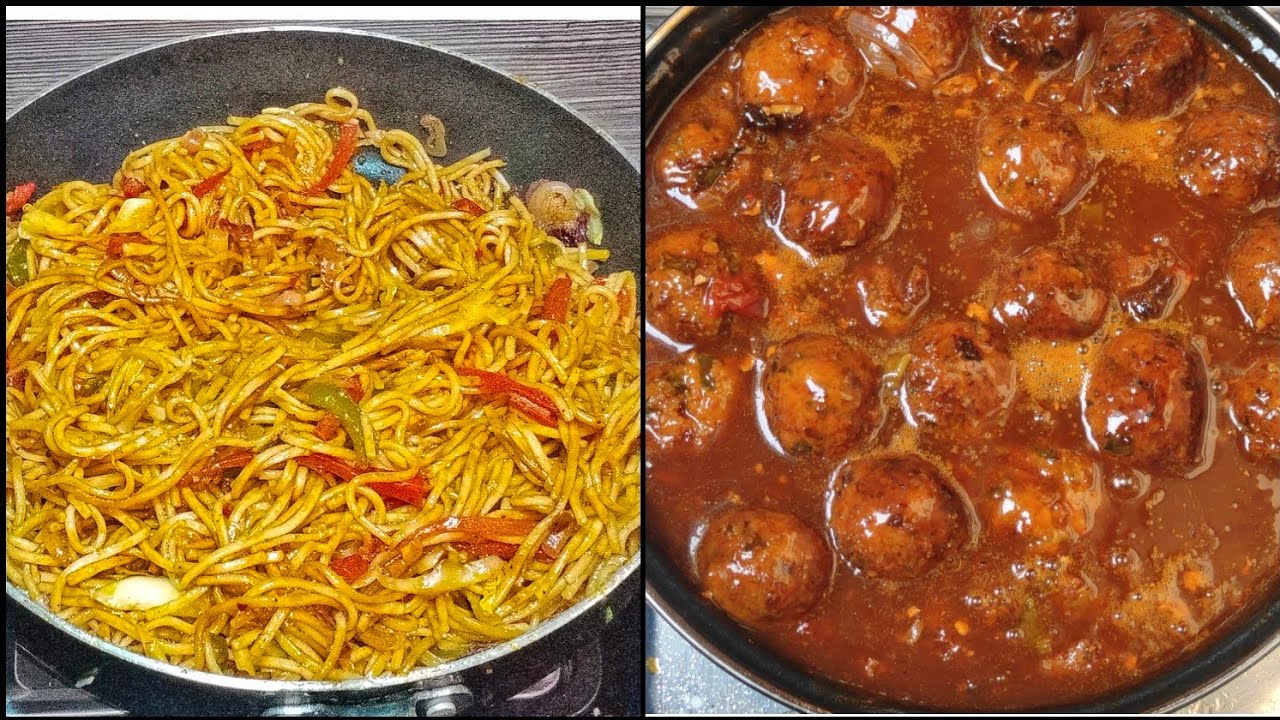 घर पे बनाए बाहर जैसा चाउमिन मन्चुरियन।Restaurant style chowmein ...