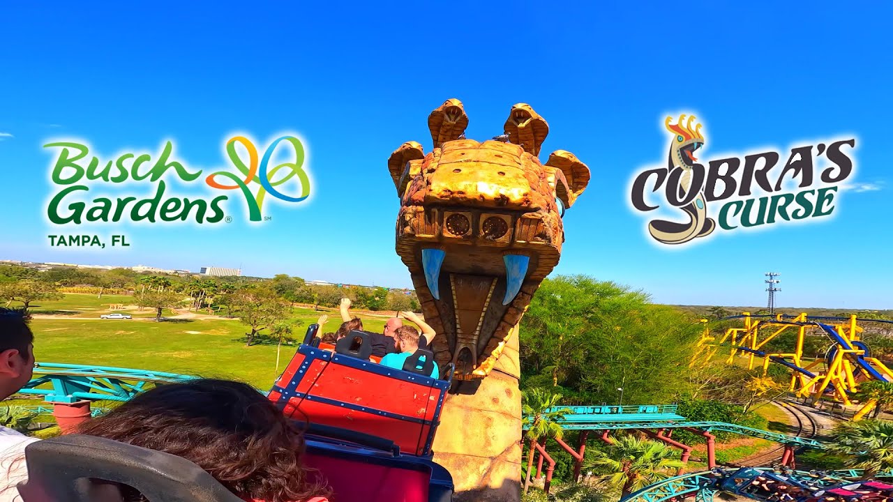 (4K) Cobra's Curse - Family Spinning Coaster | Back Seat POV | Busch ...