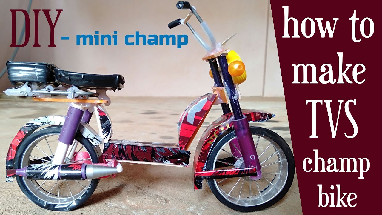 how to make TVS mini champ bike - DIY - YouTube