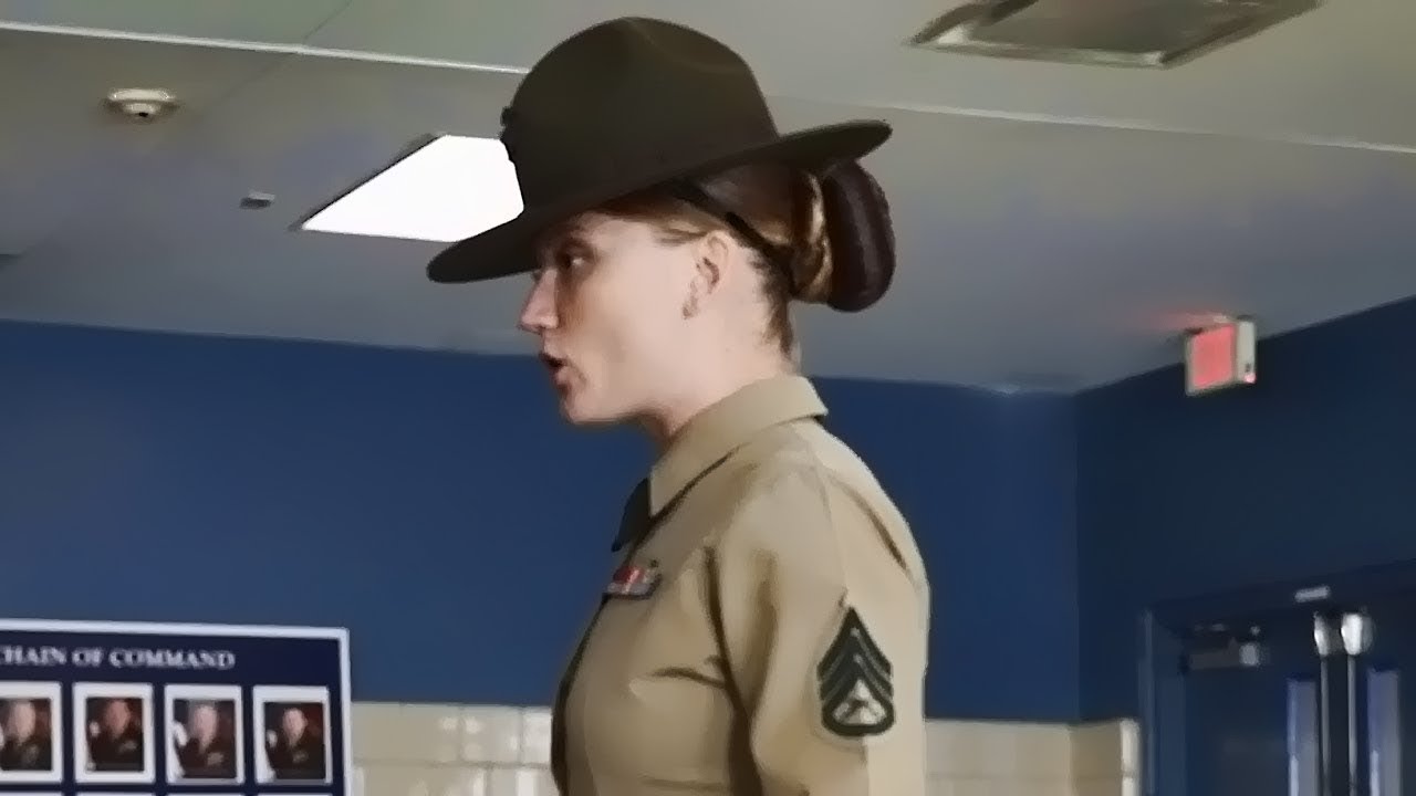 First Day of Marine Corp Training • Hair Buns & Bald Heads - YouTube