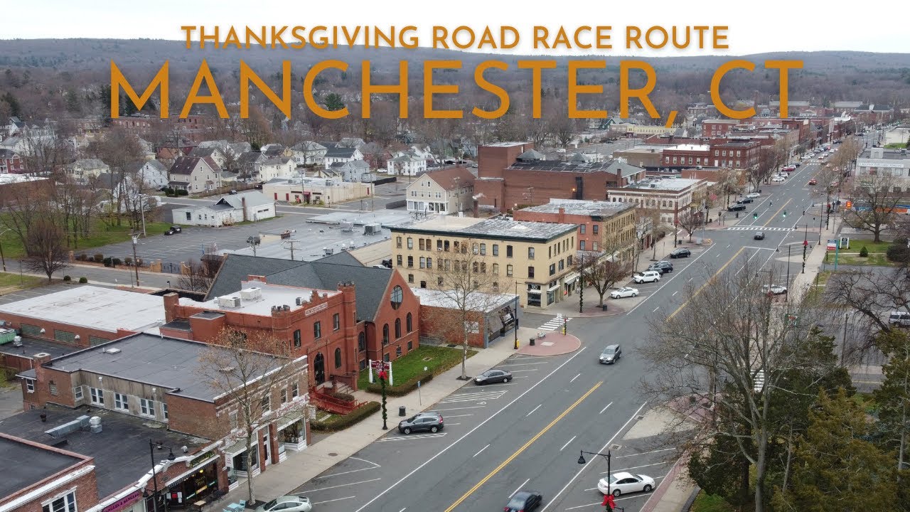 Manchester, CT - Thanksgiving Road Race Route (from above) - YouTube