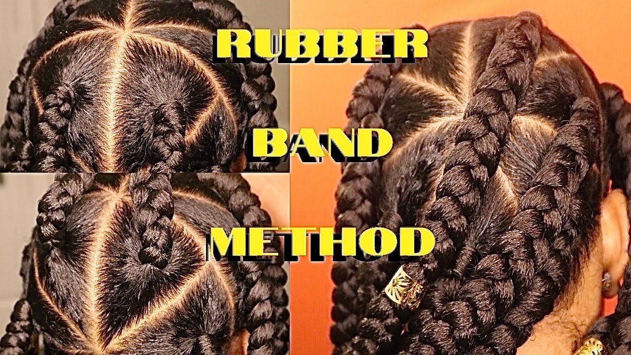 BOX BRAIDS RUBBERBAND METHOD FOR BEGINNERS + BLUNT TIPS || ShelloStyles ...
