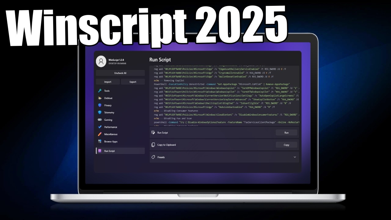 WinScript: Transforma o teu Windows em segundos! 🚀 Guia Completo - YouTube