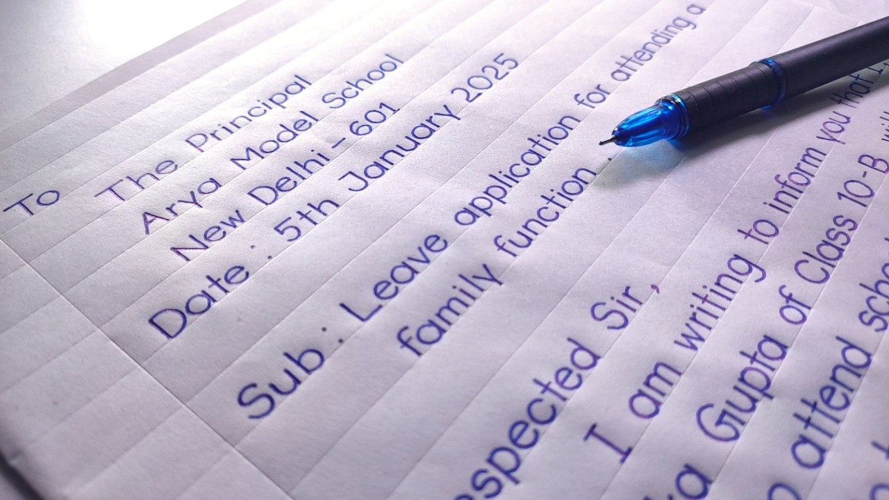 How to Write a Leave Application for a Family Function - YouTube