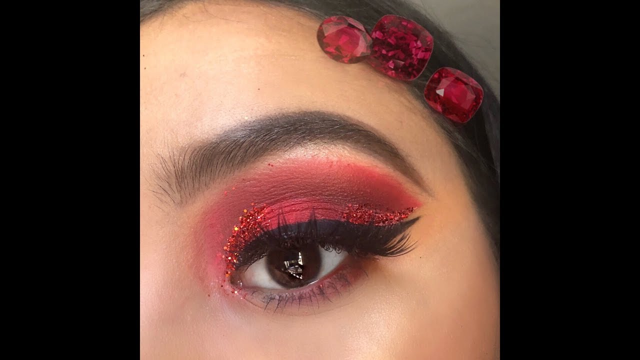 RUBY RED JULY BIRTHSTONE MAKEUP TUTORIAL - YouTube