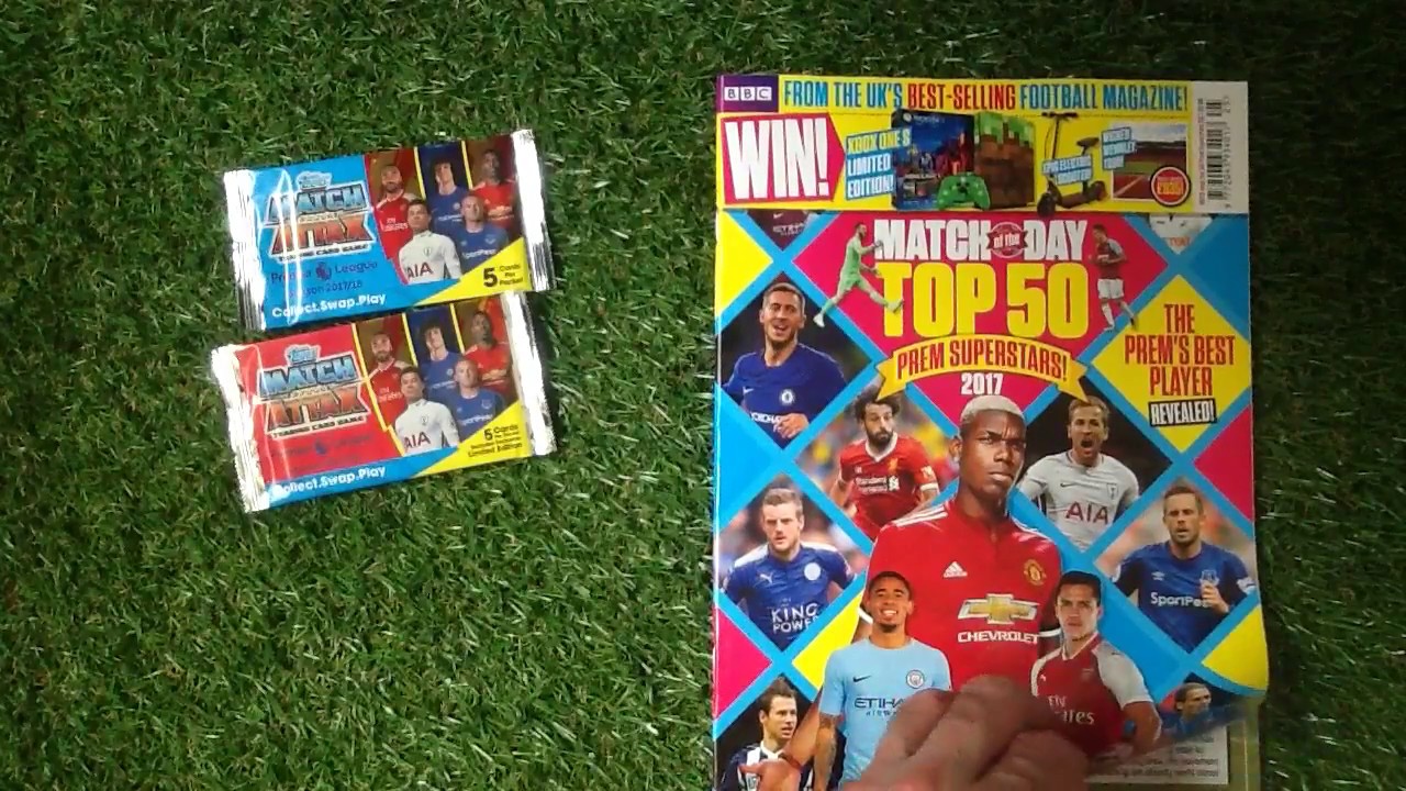 Match of the Day Magazine Top 50 Prem Superstars + Match Attax 17/18 🌍🌍 ...