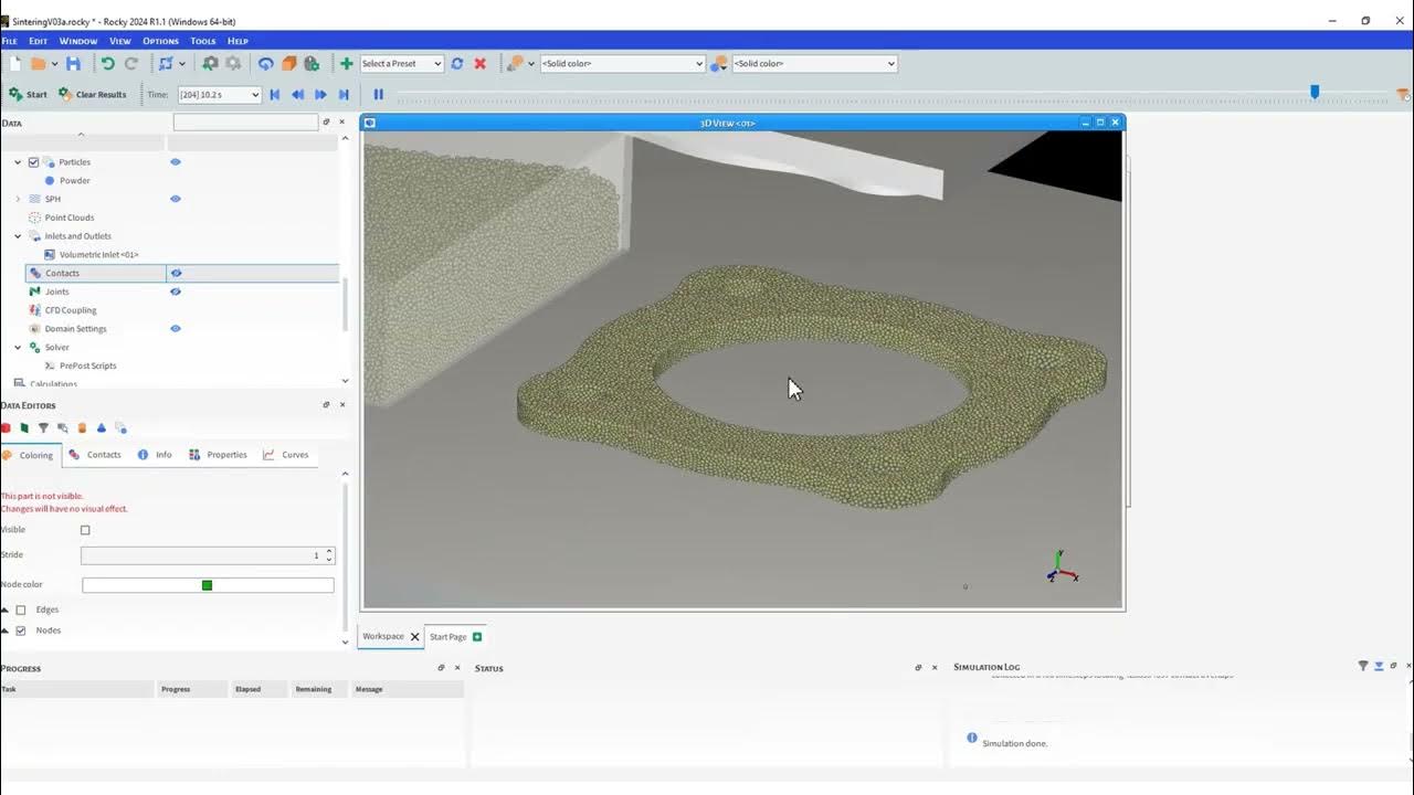 Sintering Process Simulation in Ansys Rocky - YouTube