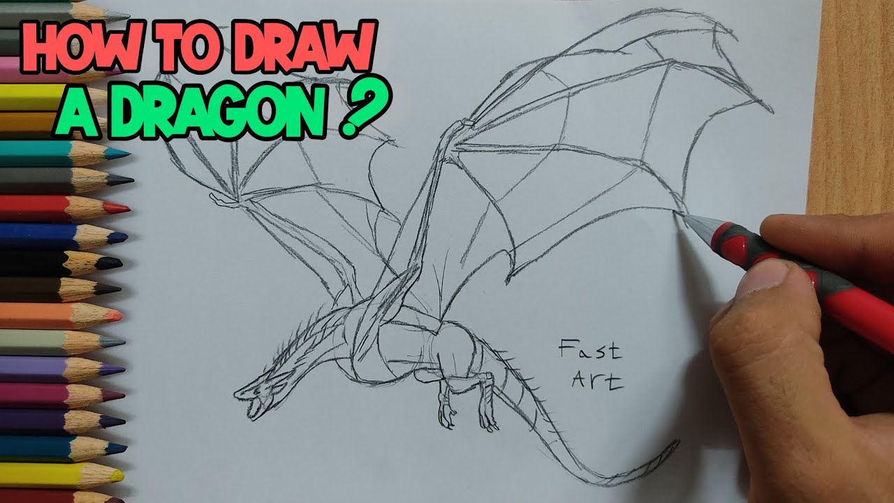 How to draw a bragon?||drawing tutorial step by step dragon 🐉 - YouTube