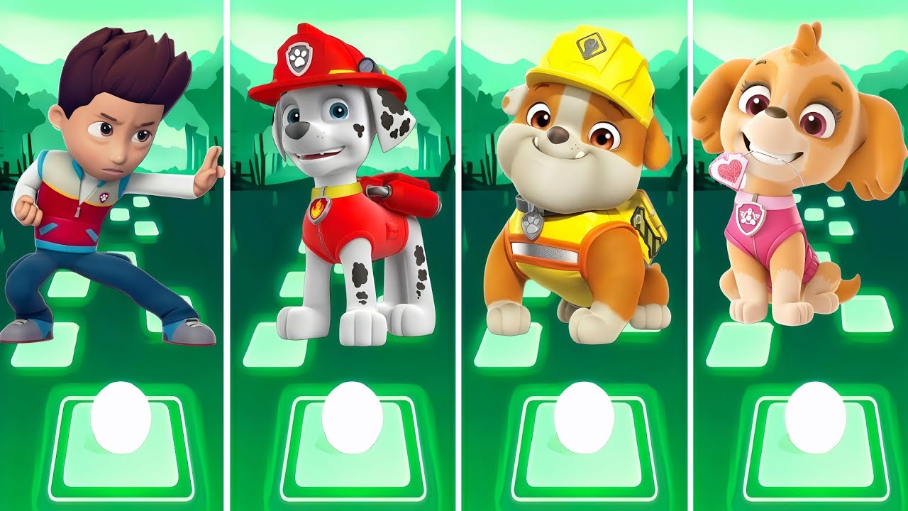 Chase VS Paw Patrol VS Marshall VS Rubble Paw Patrol - Tiles Hop EDM ...