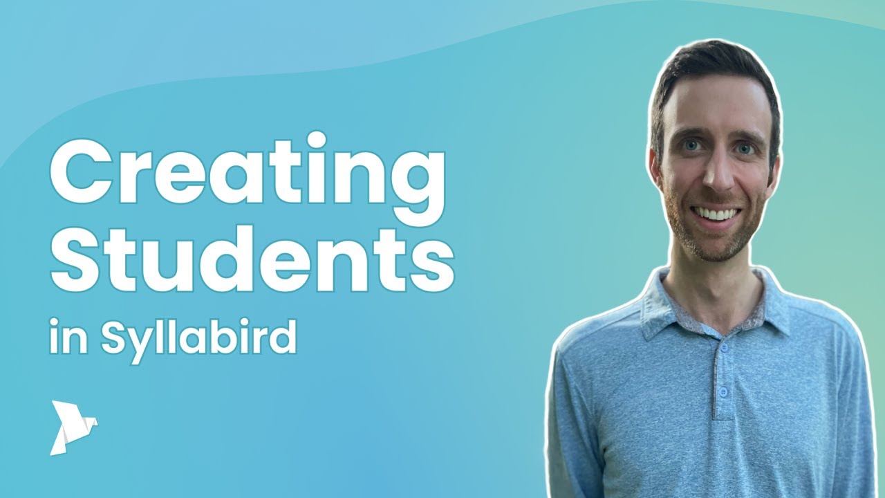 Creating Students in Syllabird - YouTube