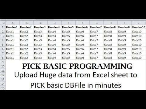 PICK BASIC Programming | Upload data to DBfile from excel sheet. Mass ...