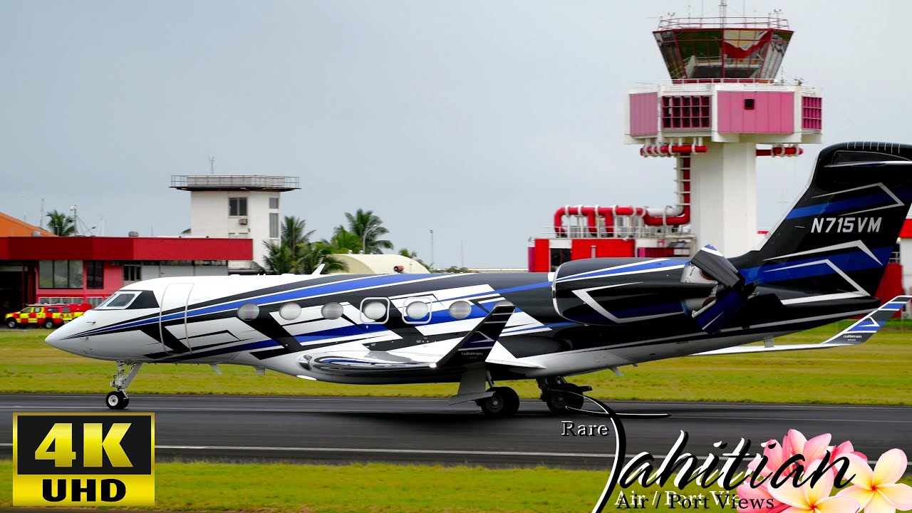 Sept 11, 2023 : Gulfstream GA6C reg #N715VM was seen landing at Tahiti Int'l - YouTube