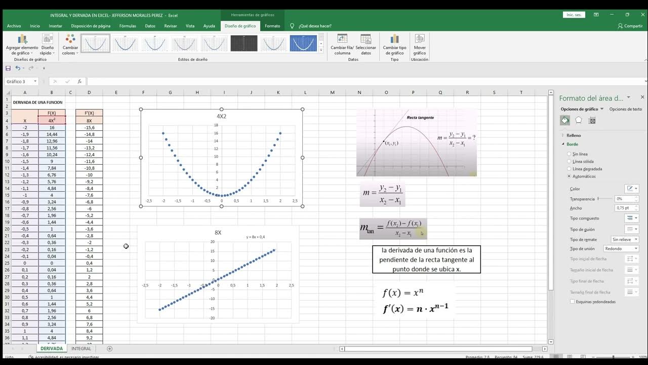 INTEGRAL Y DERIVADA EN EXCEL - YouTube