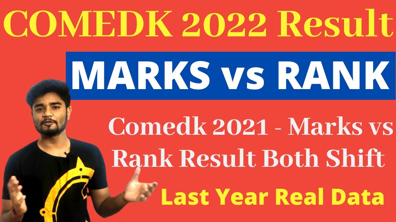 COMEDK Marks vs Rank 2022 - COMEDK 2021 Shift Wise Result Data- Rank vs ...
