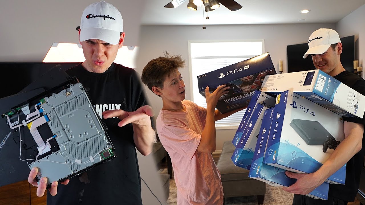 LITTLE BROTHER DESTROYS MY PS4 & BUYS ME 100 NEW ONES... ($50,000 ...