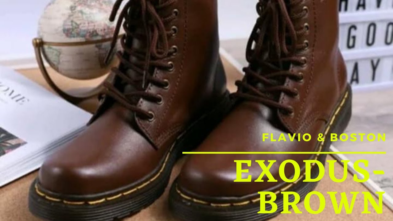 Exodus brown - sepatu boot docmart high flavio boston - YouTube