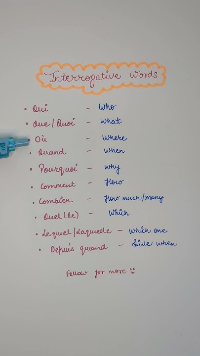 Interrogative words in French 🇫🇷 French Lesson #shorts #learnfrench # ...