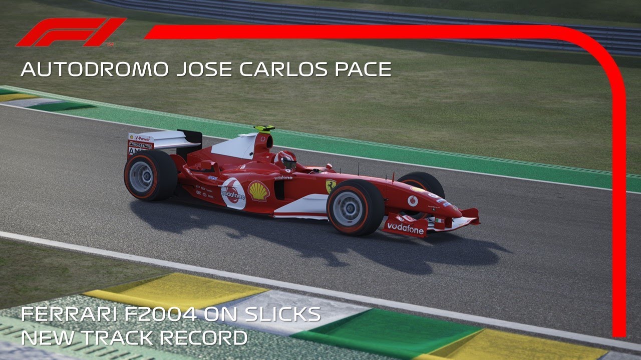[4K] Ferrari F2004 on slicks breaks the track record in Brazil - YouTube