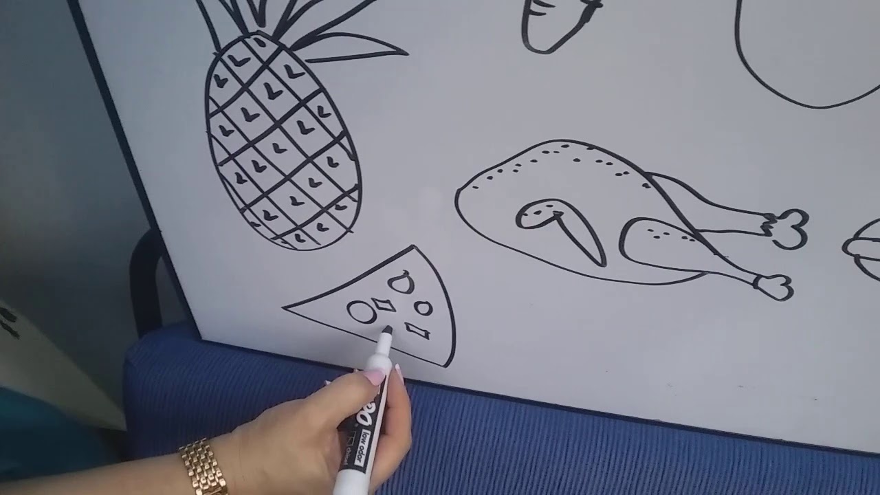 Cómo dibujar alimentos utilizando figuras geométricas - YouTube