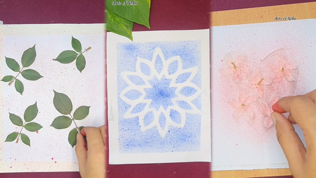 Easy painting with toothbrush😱🪥|| painting || satisfying brush painting ...