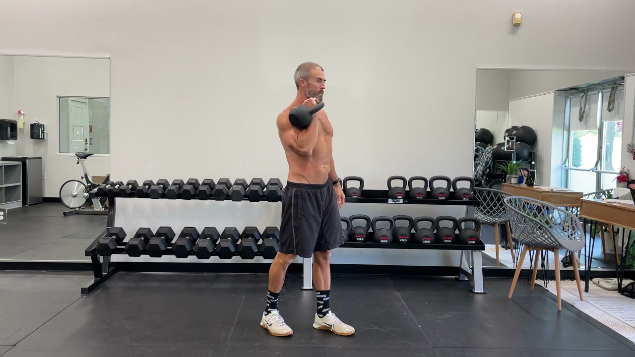 Split Stance Kettlebell Clean - YouTube