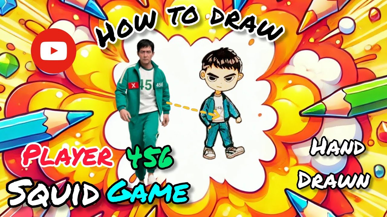 How to Draw Player 456 |Gi-hun| from Squid Game – Easy Step-by-Step ...