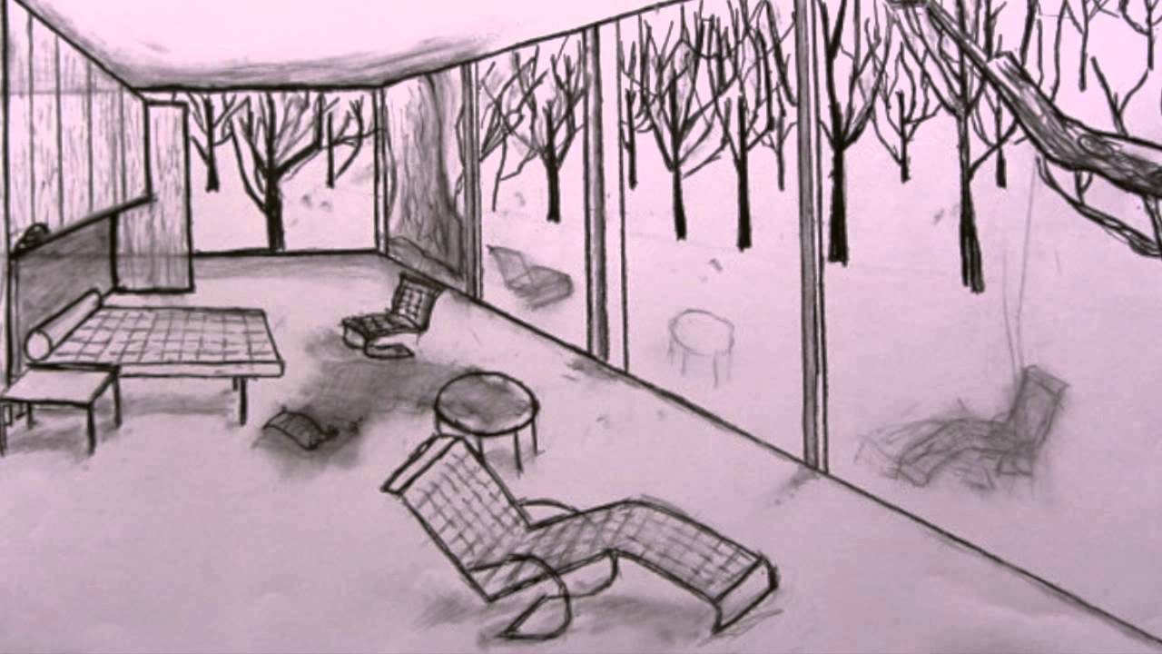Farnsworth House Interior Sketches