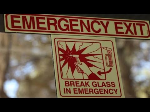 How to broke emergency window glass in bus..... - YouTube