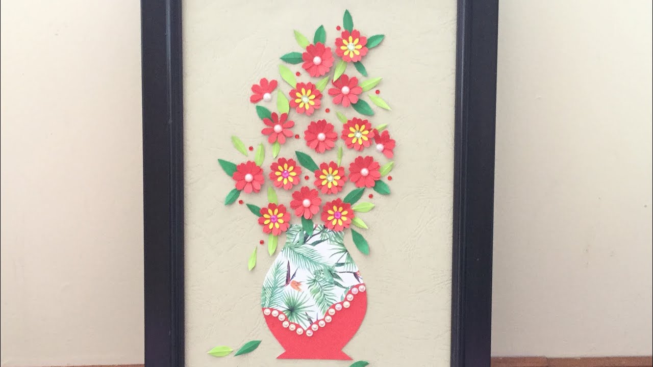 Paper flowers frame - YouTube