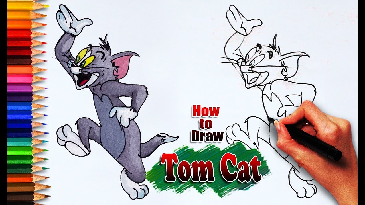 How to Draw Tom Cat | Tom and jerry drawing | Easy drawing step by step ...